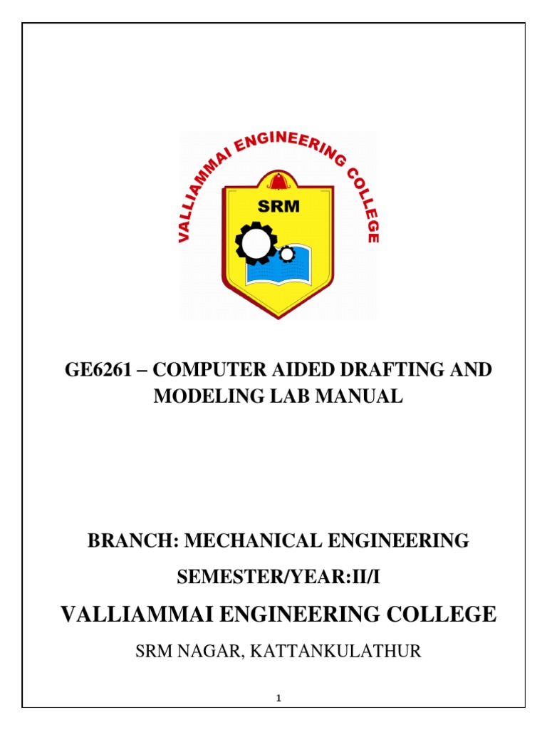 GE6261-Computer Aided Drafting and Modeling Lab PDF | PDF