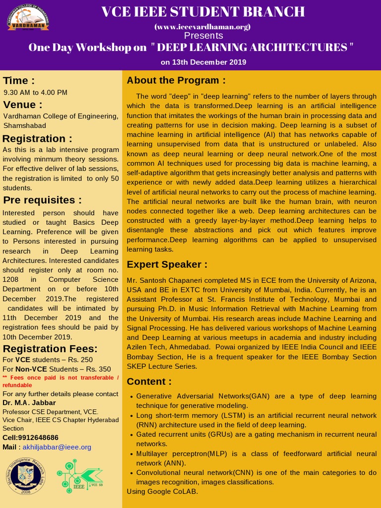 Deep Learning - Brochure | PDF | Deep Learning | Machine Learning