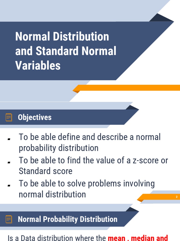 Normal Distribution and Standard Normal Variable | PDF | Standard Score ...