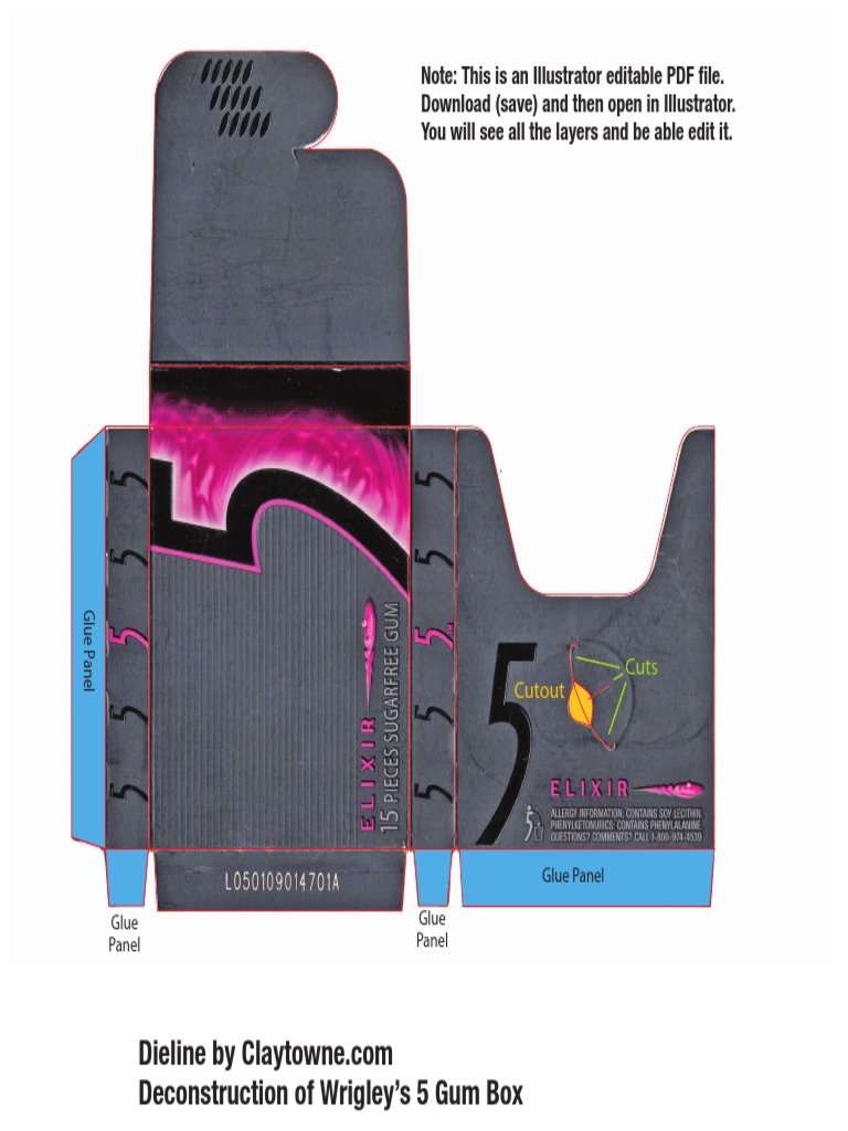 5 Gum Box Dieline Claytowne PDF | PDF