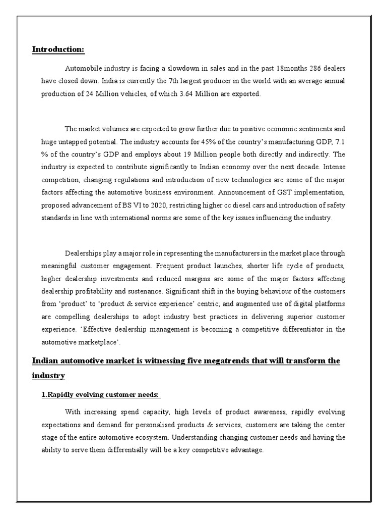 SDM Project | PDF | Car Dealership | Automotive Industry