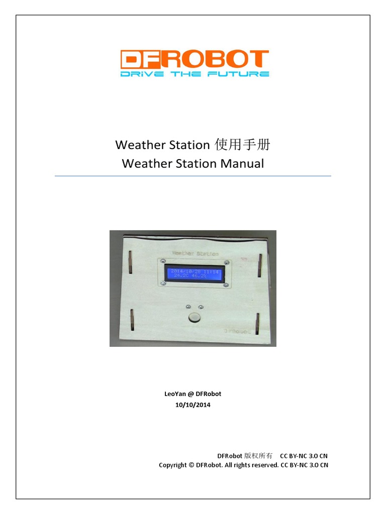 Weather Station User Manual V2.0 PDF | PDF | Arduino | Solar Panel
