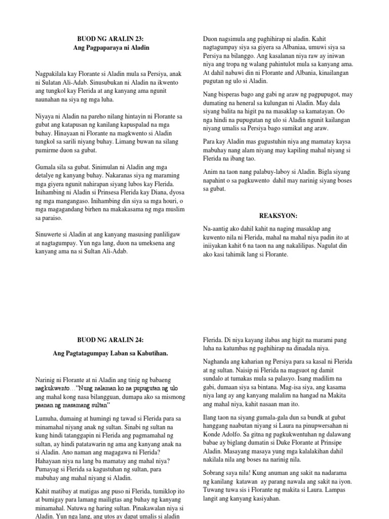Buod NG Aralin 23 | PDF