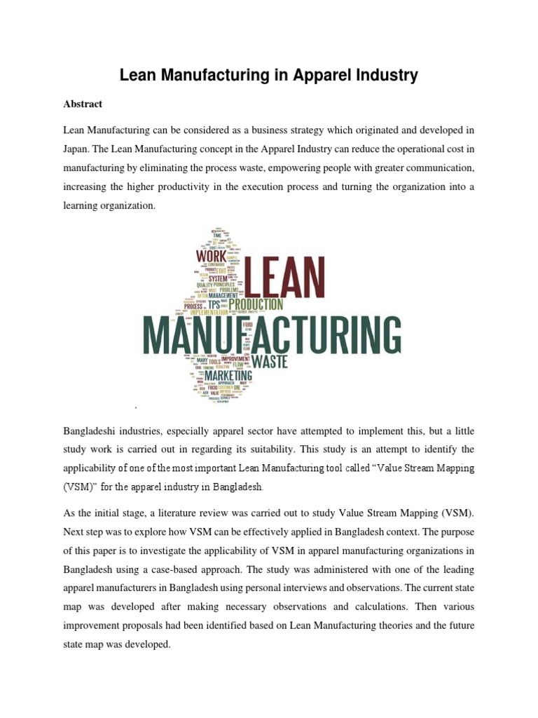 Lean Manufacturing in Apparel Industry | PDF | Lean Manufacturing ...