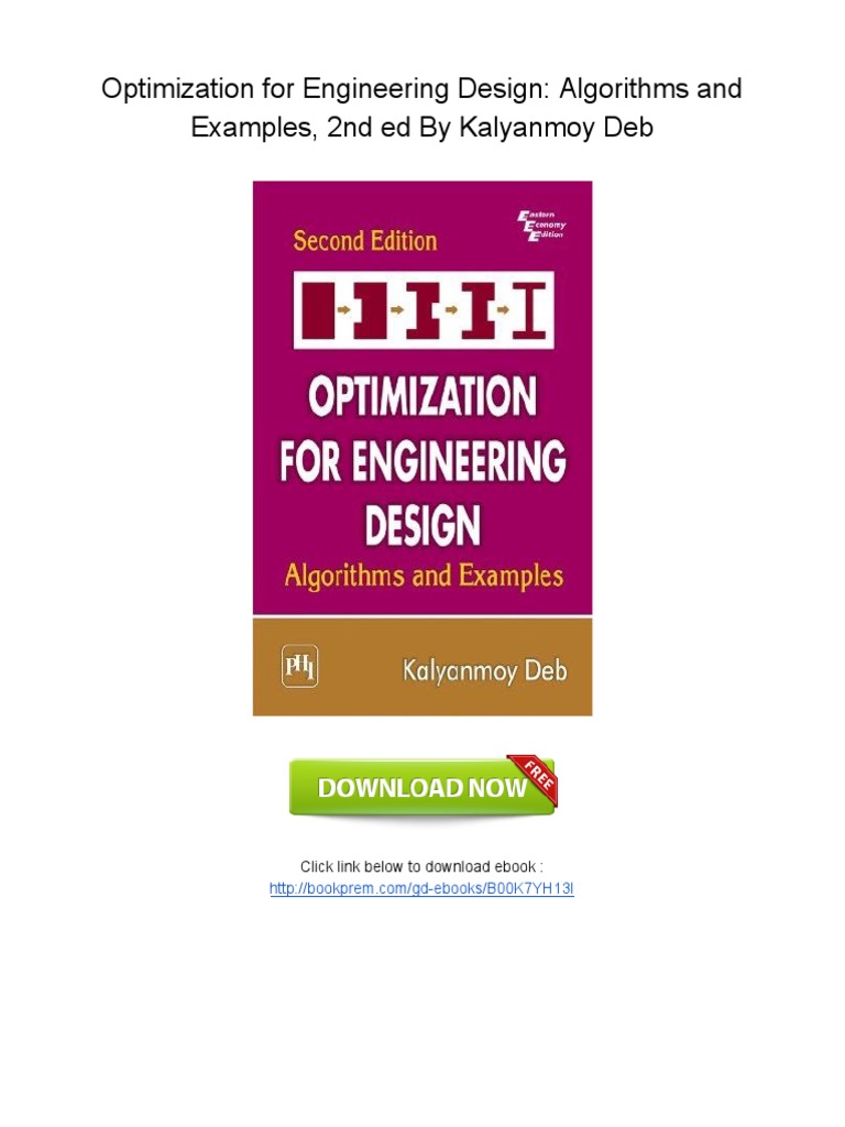(Y898.Book) Free PDF Optimization For Engineering Design: Algorithms ...