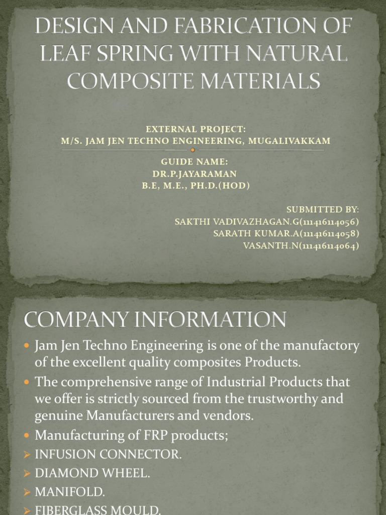 Design and Fabrication of Leaf Spring With Natural Composite Materials ...