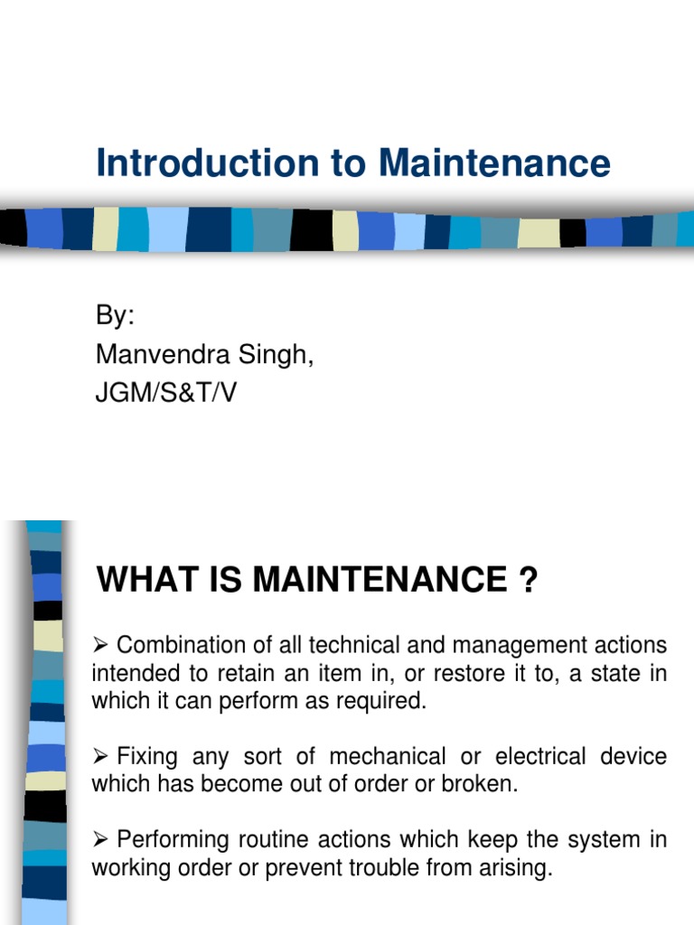 Introduction to maintenance.ppt | Reliability Engineering | Prevention