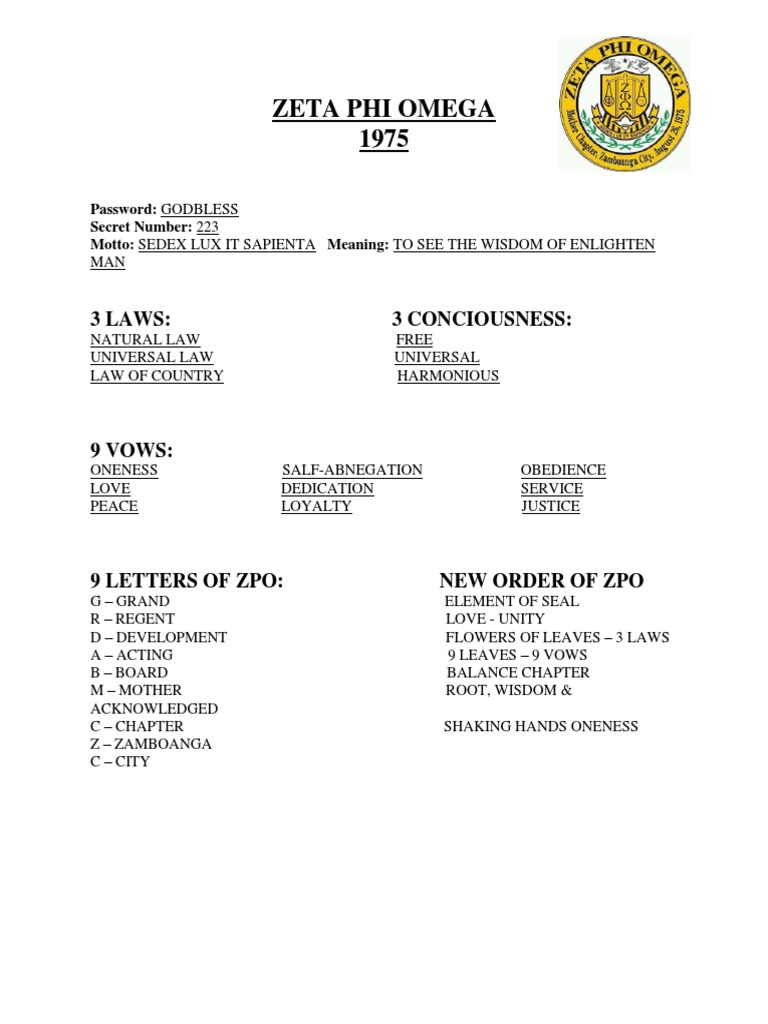 Zeta Phi Omega | PDF