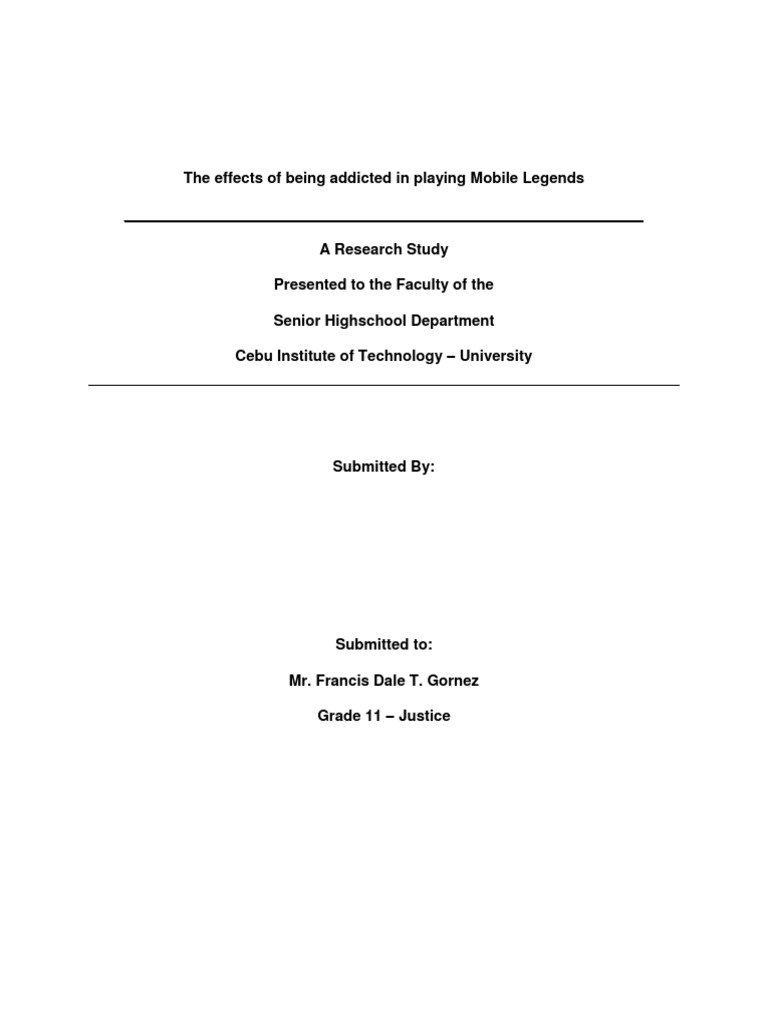 The Effects of Being Addicted On Mobile Legends | PDF | Video Games ...