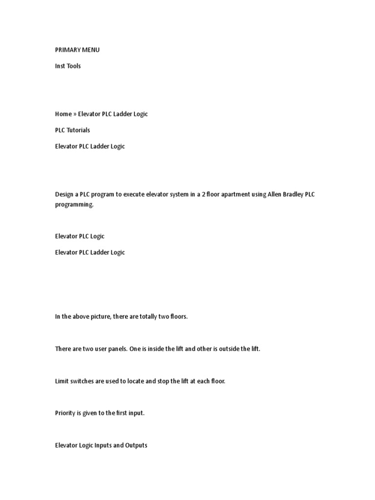 Lift | Download Free PDF | Programmable Logic Controller | Elevator