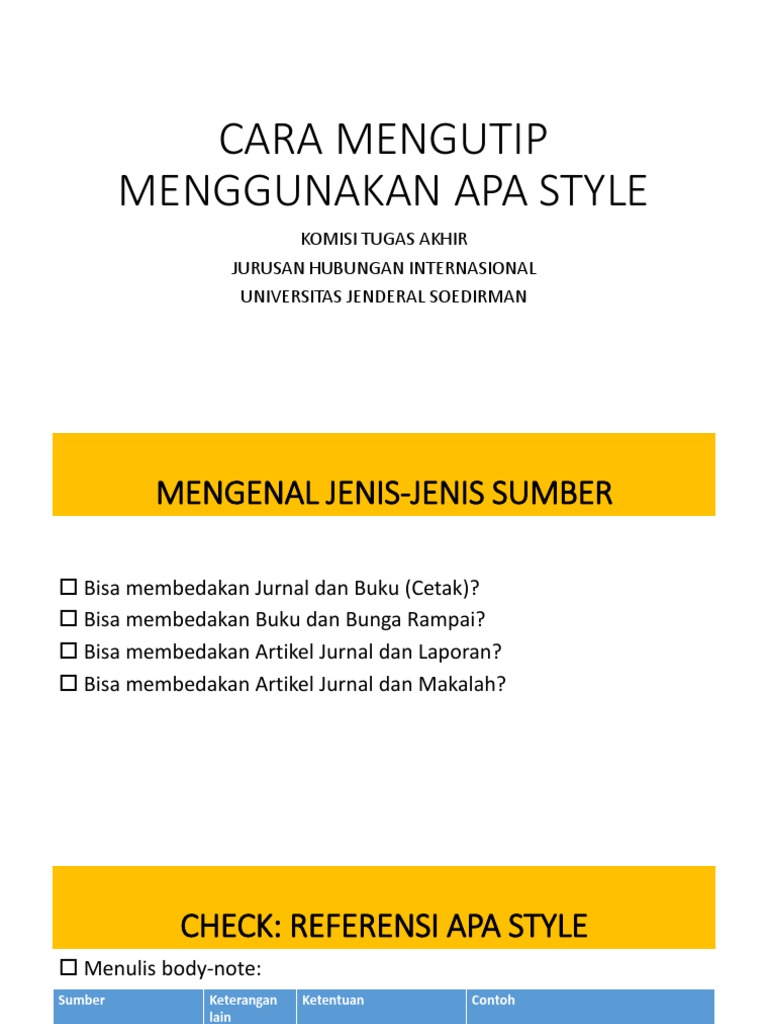 Cara Mengutip Menggunakan Apa Style | PDF