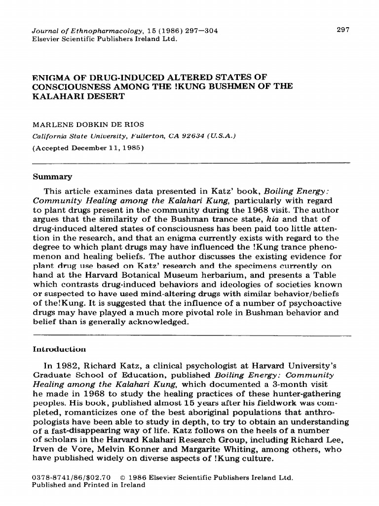 Dobkin de Rios (1986) Enigma of Drug-Induced Altered States of ...