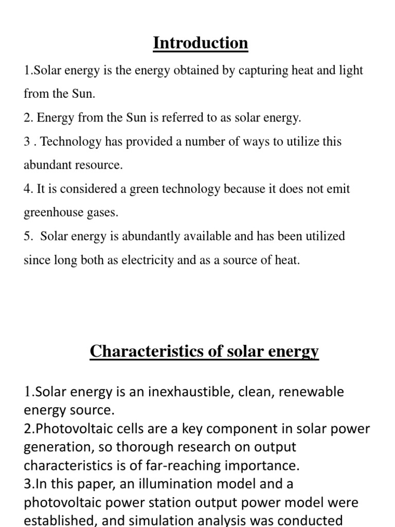 Introduction To Solar Energy | PDF | Solar Power | Solar Energy