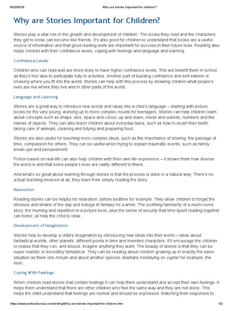 Why Are Stories Important For Children | PDF | Internet Privacy | Http ...