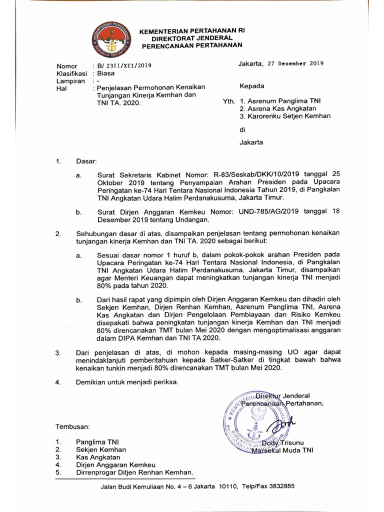 Surat Kenaikan Tunkin | PDF