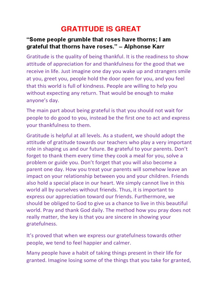 Gratitude Is Great | PDF | Gratitude | Psychological Concepts