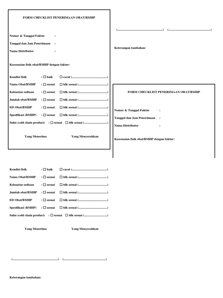 Form Penerimaan Barang | PDF