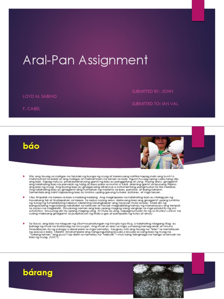 Aral-Pan Assignment | PDF