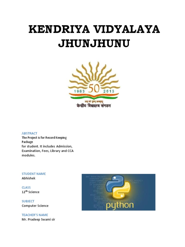 Investigatory Project (Contact Book) | PDF | Python (Programming Language) | Variable (Computer ...