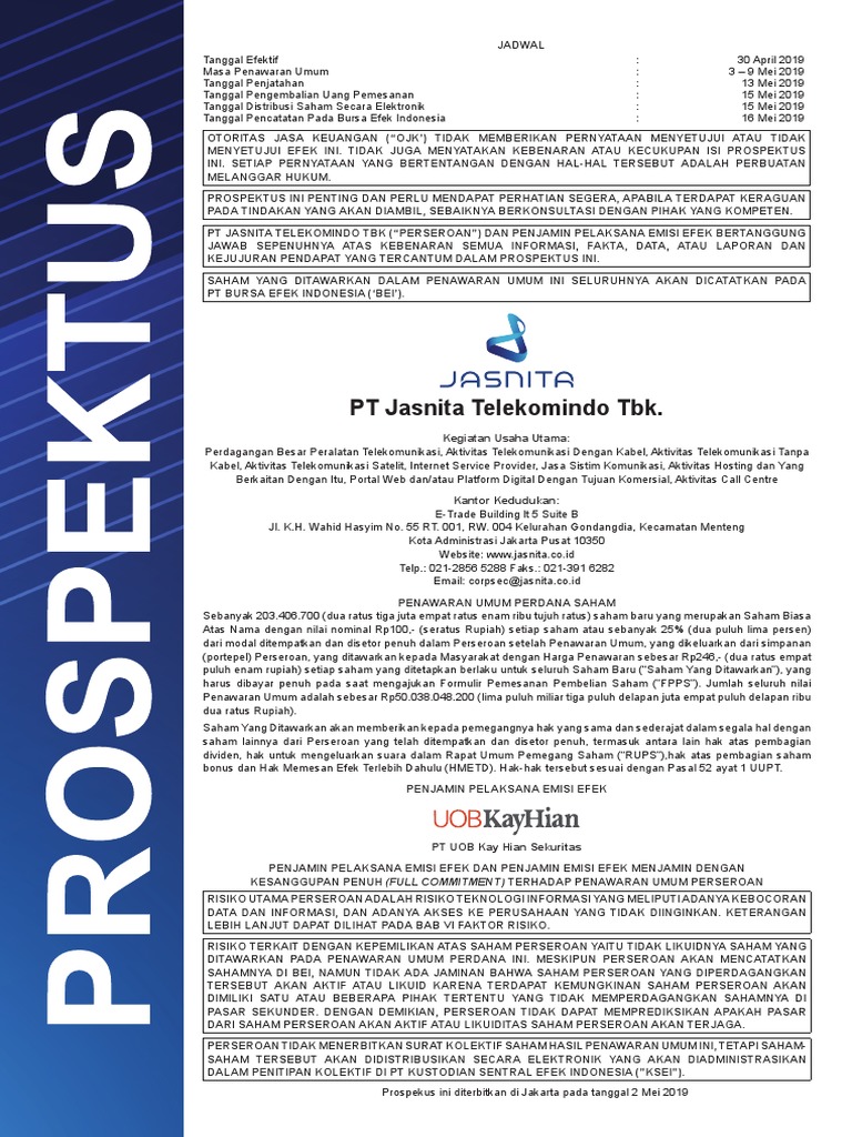 Buku Prospektus Jasnita Final PDF | PDF