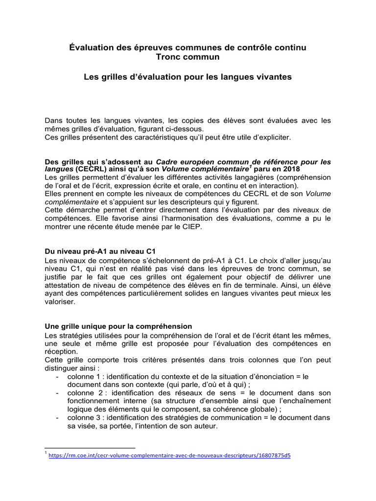 Grilles Évaluation E3c Et Explication | PDF | Lexique | Communication humaine