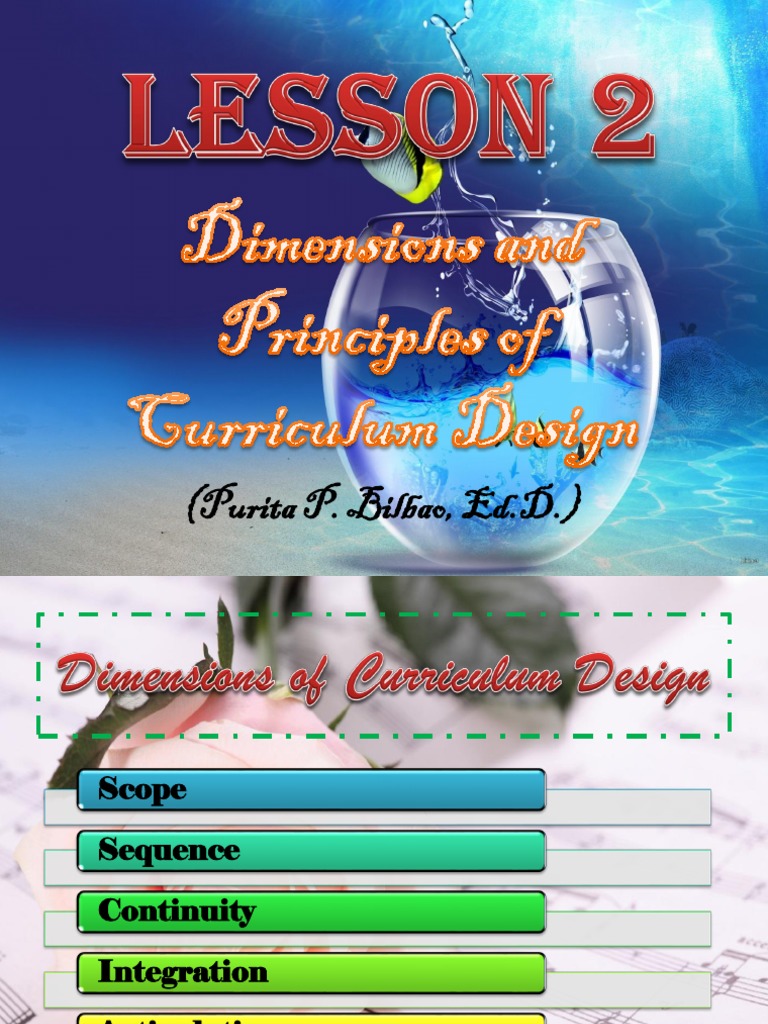 Dimensions and Principles of Curriculum Design | PDF | Curriculum ...