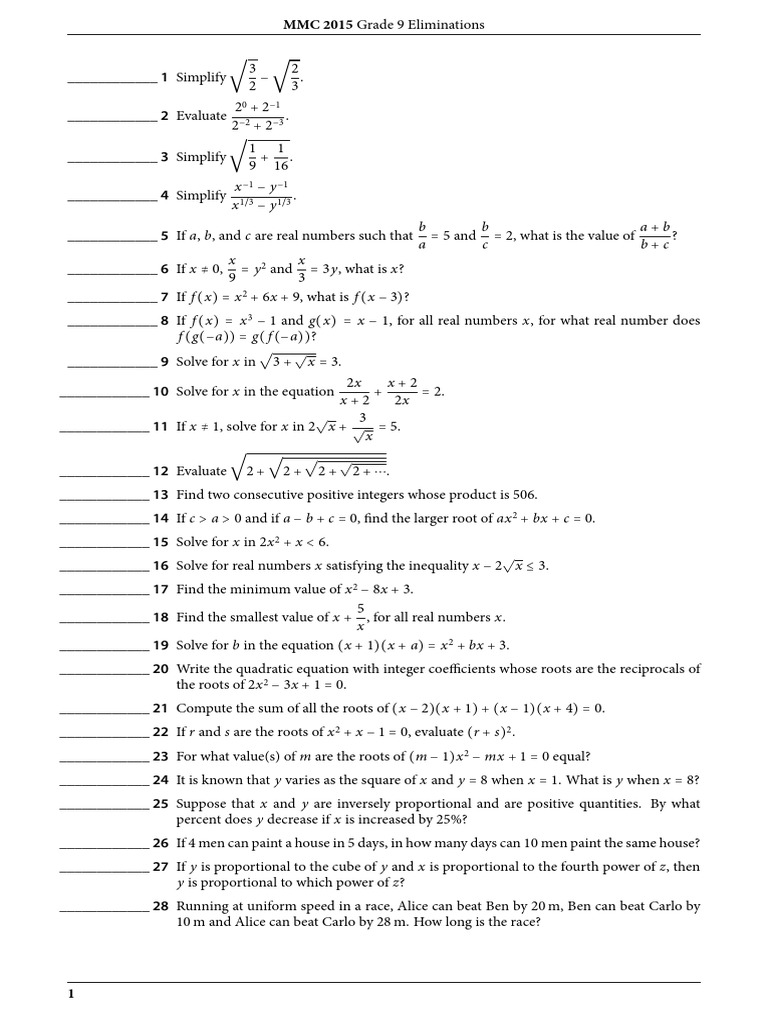 Grade 9 MTAP Reviewer Questions | PDF | Triangle | Area