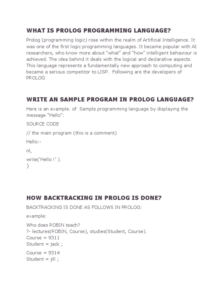 PROLOG Assigement | Download Free PDF | Programming Paradigms | Software Engineering