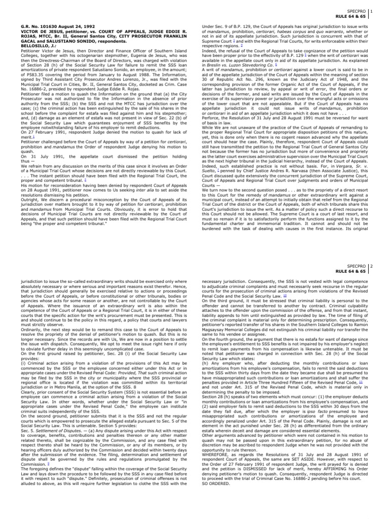 Rule 64 65 | PDF | United States Courts Of Appeals | Certiorari