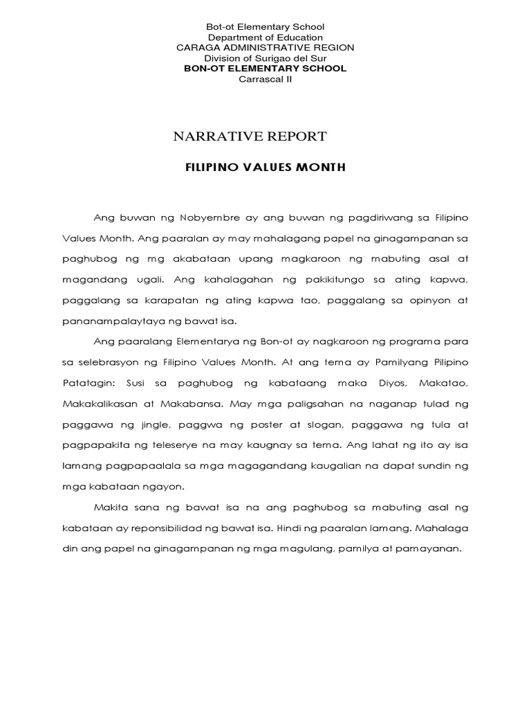 Narrative Report On Esp | PDF