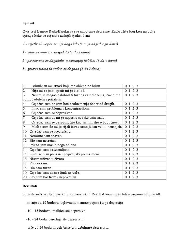 Upitnik | PDF