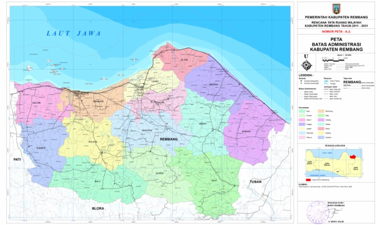 Peta Batas Administrasi Kabupaten Rembang | PDF