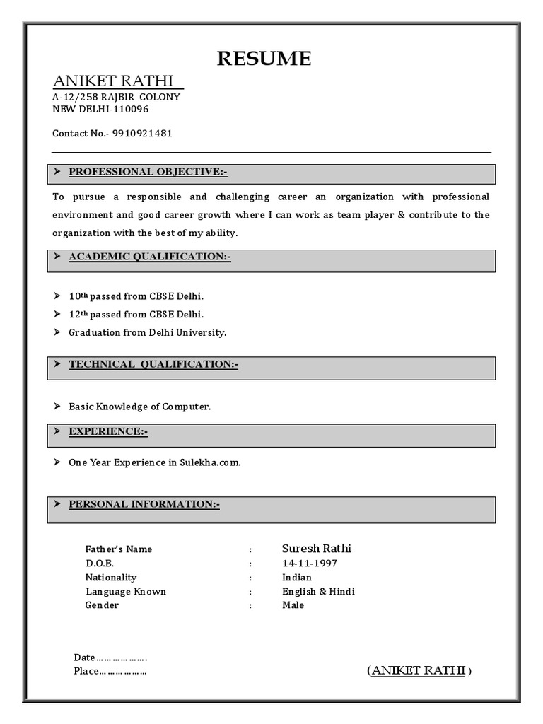 Resume Aniket | PDF