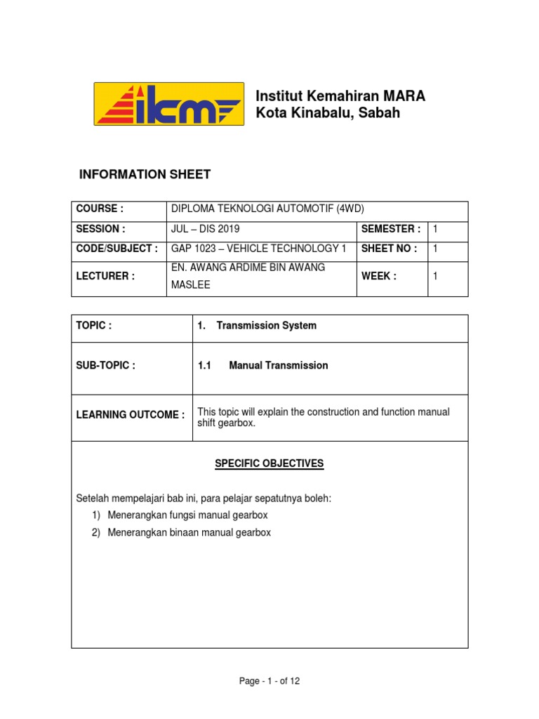 01 Manual Transmission | PDF