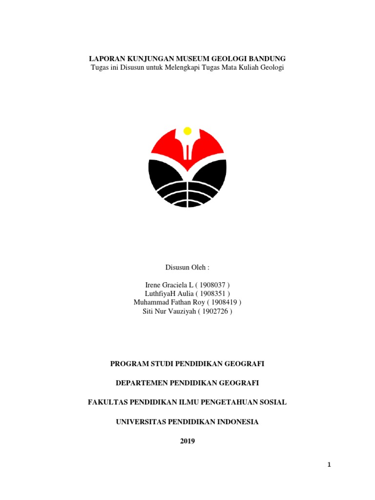 LAPORAN KUNJUNGAN MUSEUM GEOLOGI BANDUNG Kelas 1A Kel 10 | PDF