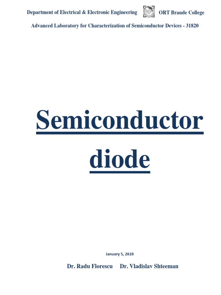 Diode Lab Manual | PDF | P–N Junction | Solid State Engineering
