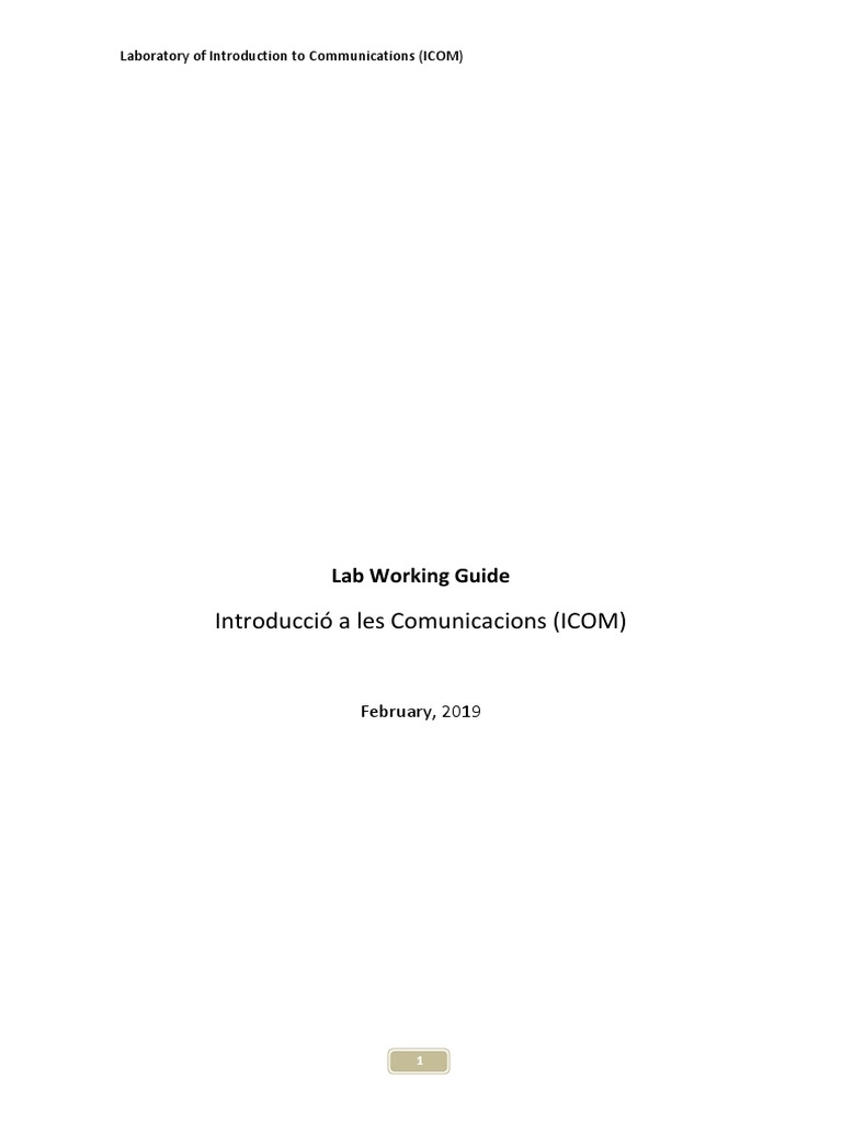 ICOM Lab Working Guide | PDF | Bandwidth (Signal Processing) | Signal ...