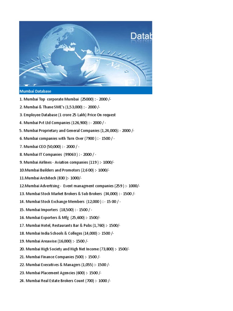 Database Price List | Download Free PDF | Packaging And Labeling | Plastic