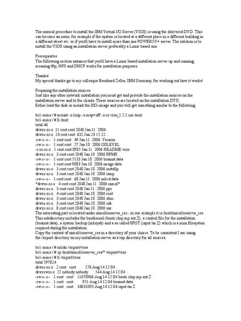 Setting Up a Linux Installation Server for Installing IBM Virtual I/O ...