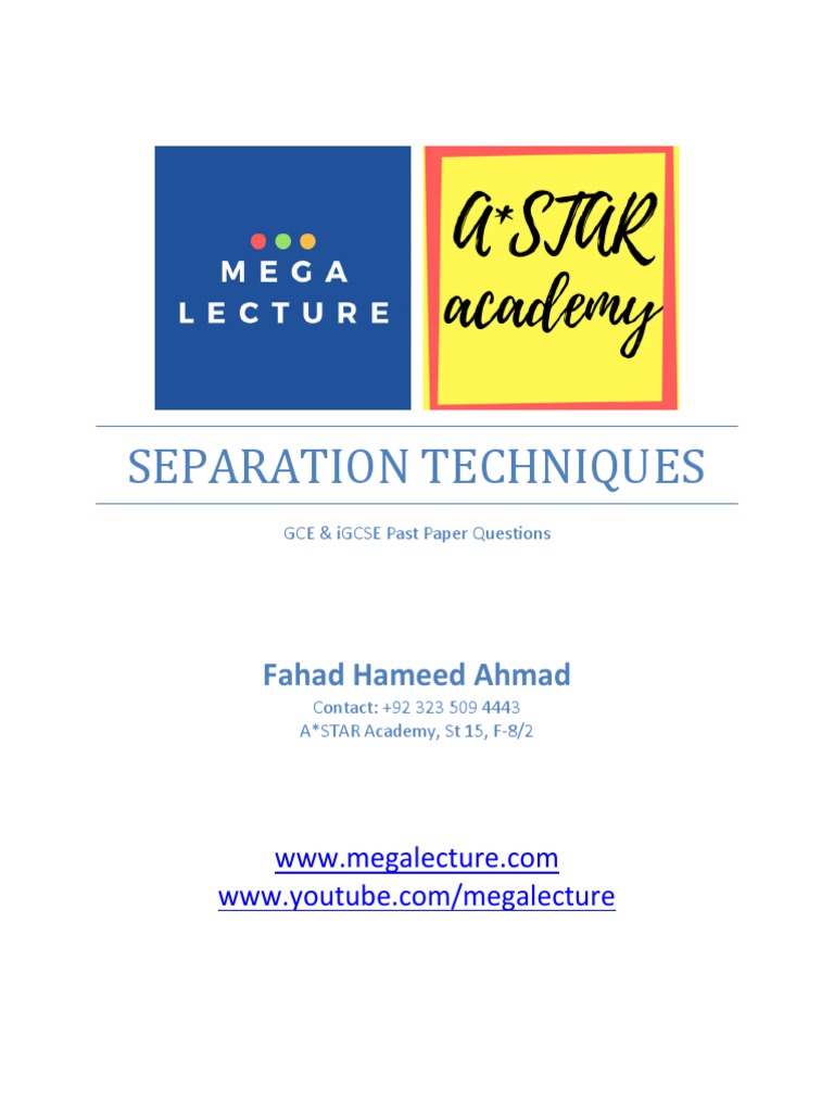 Separation Techniques | PDF | Educational Assessment And Evaluation ...