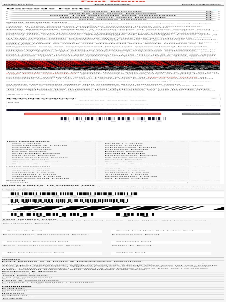 BarCode Fonts - BarCode Generator | PDF | Barcode | Typefaces
