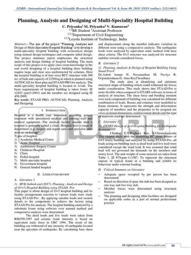 PLANNING AND DESIGNING HOSPITAL BUILDING | PDF | Beam (Structure ...