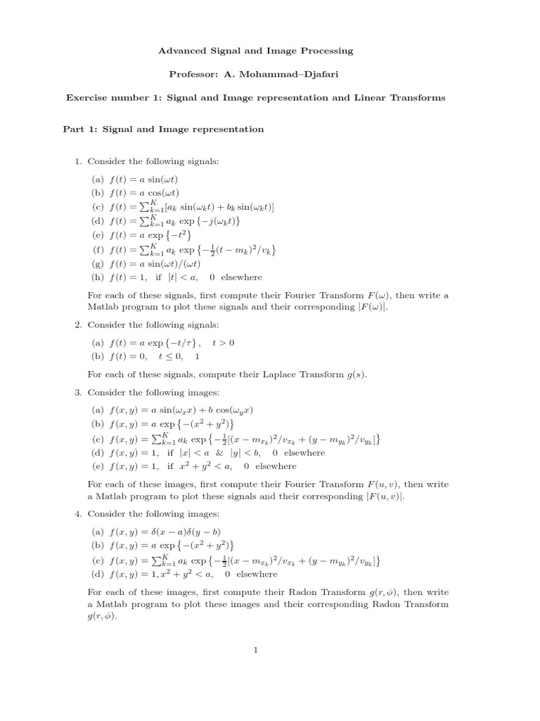 Exercises Digital Signal Processing | PDF | Matrix (Mathematics ...