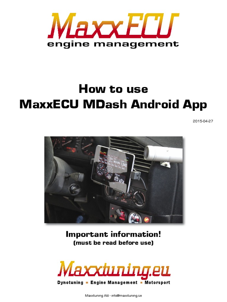 MaxxECU MDash Android App - Manual-En | PDF | Android (Operating System) | Bluetooth