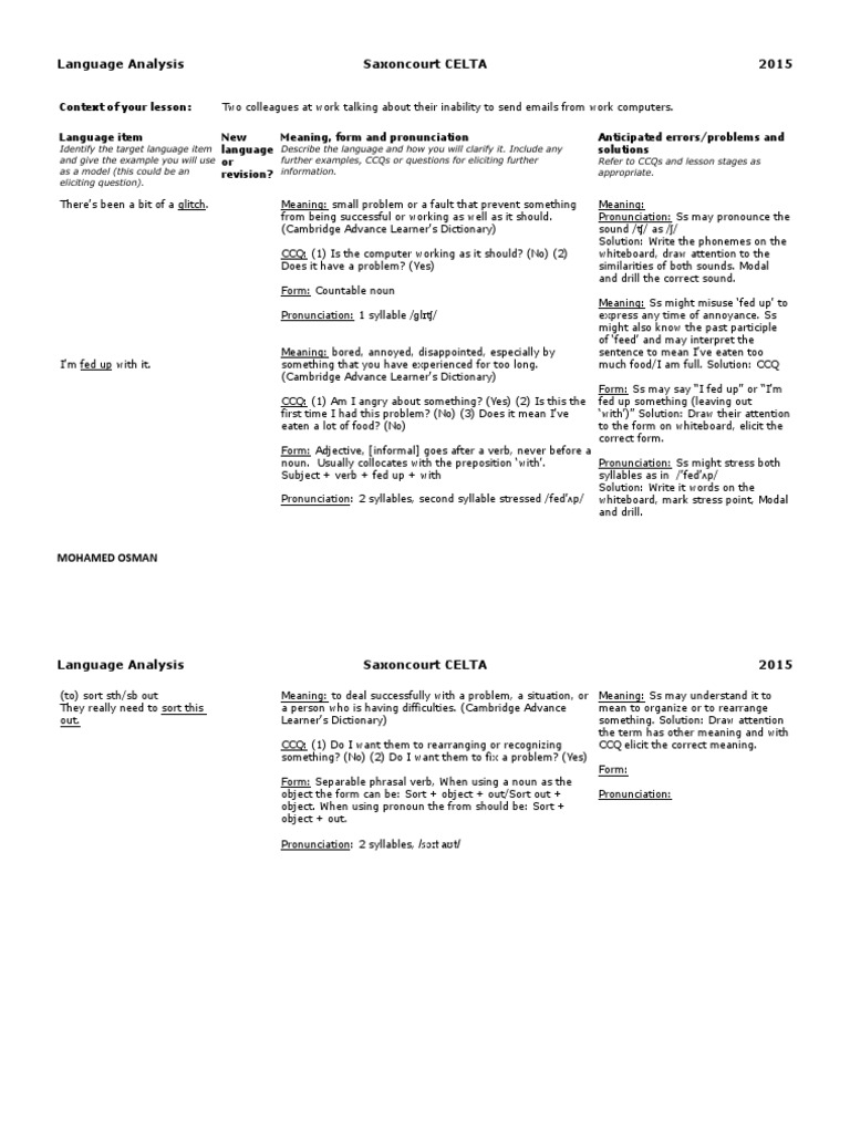 Language Analysis | PDF | Verb | Noun