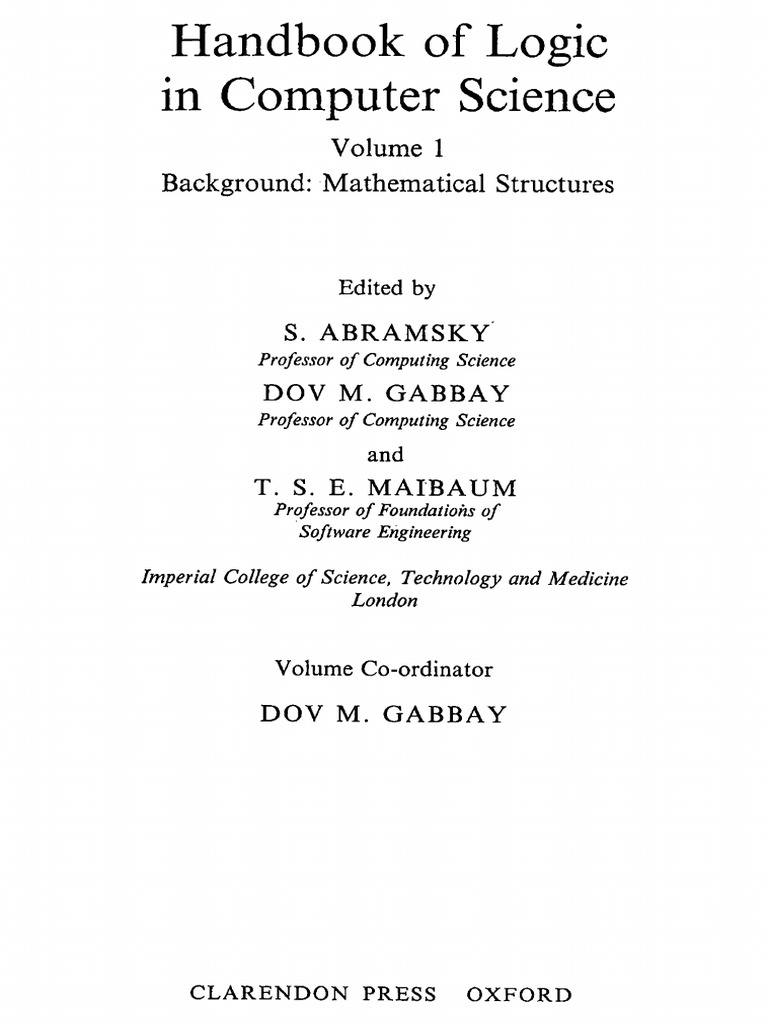Handbook of Logic in Computer Science. Volume 1 - Background ...