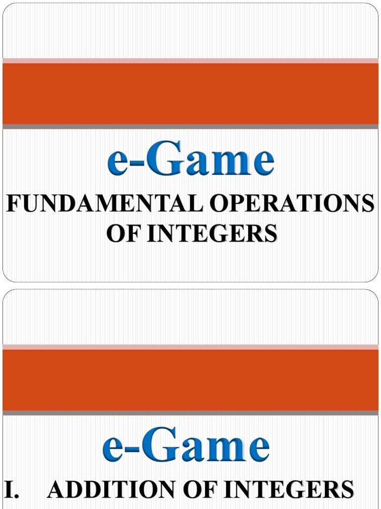 Fundamental Operation of Integers | PDF | Ring Theory | Abstract Algebra