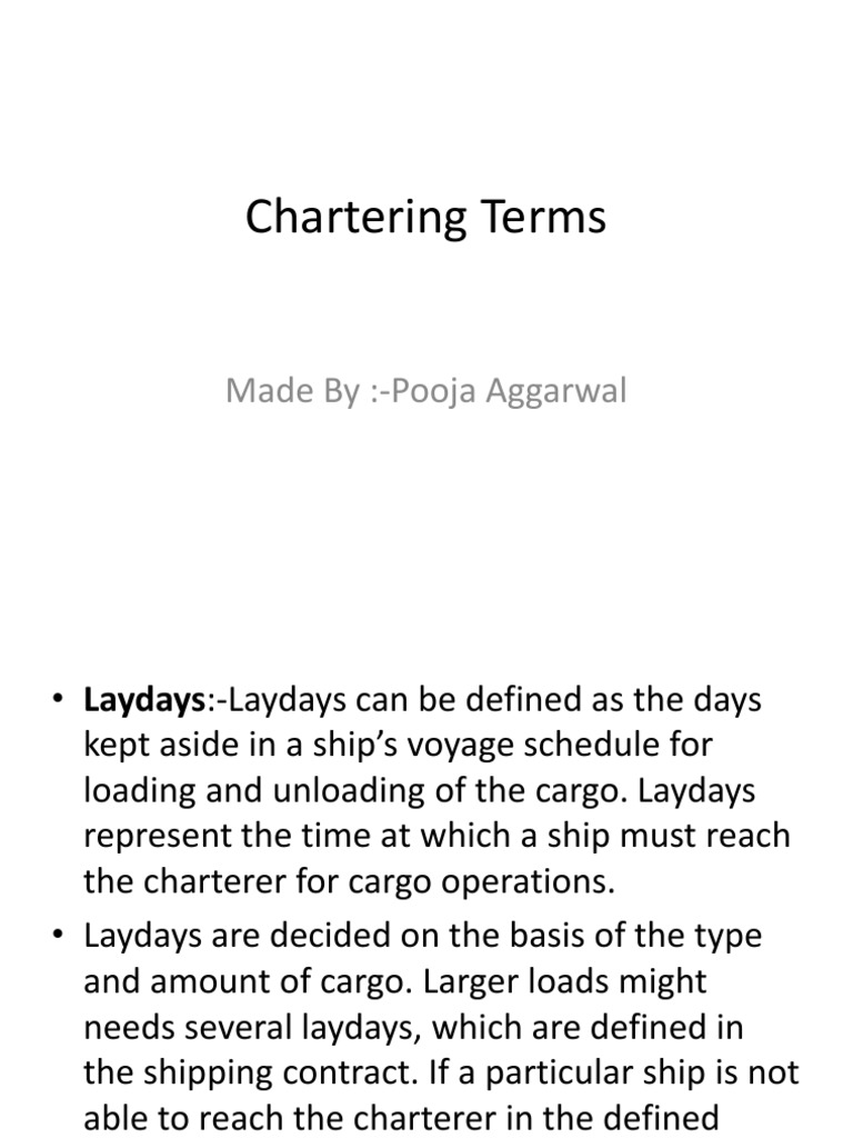 Chartering Terms Explained | PDF | Ships | Transport