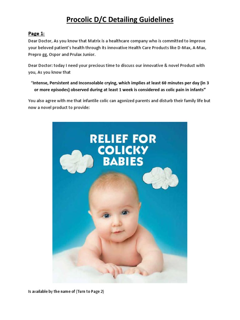 ProColic Detailing Guideline (DC) | PDF | Dose (Biochemistry) | Chemistry