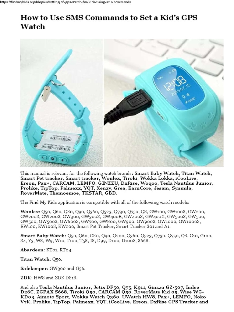 How To Use SMS Commands To Set A Kid's GPS Watch | PDF | Password ...
